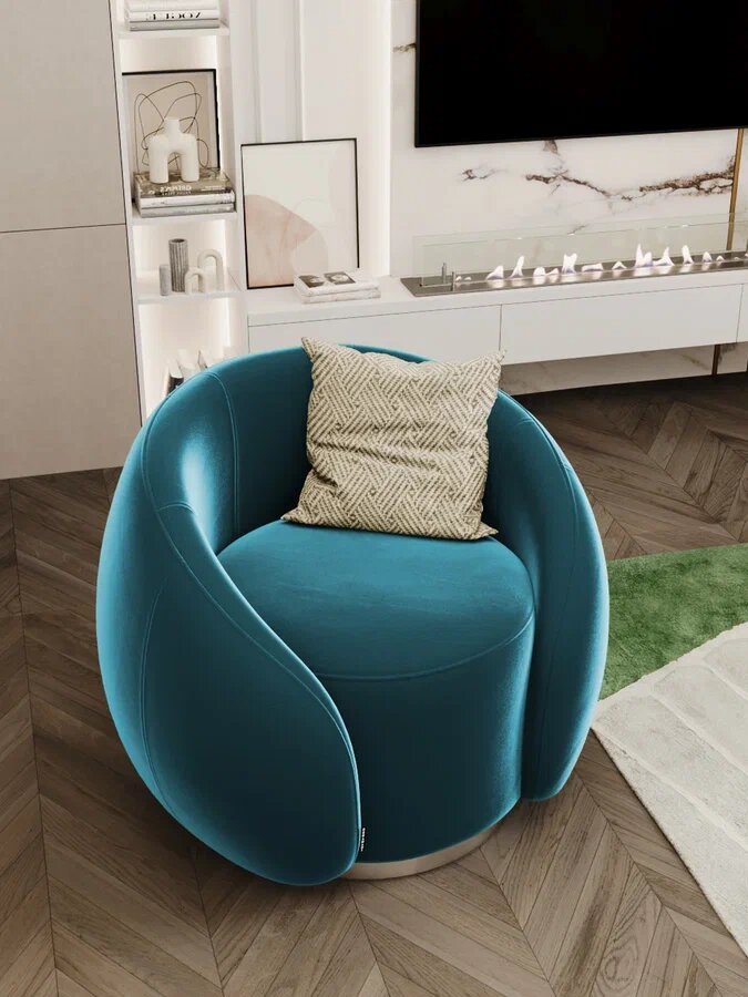 Кресло мягкое в современном стиле ROTONDO на поворотном основании 360