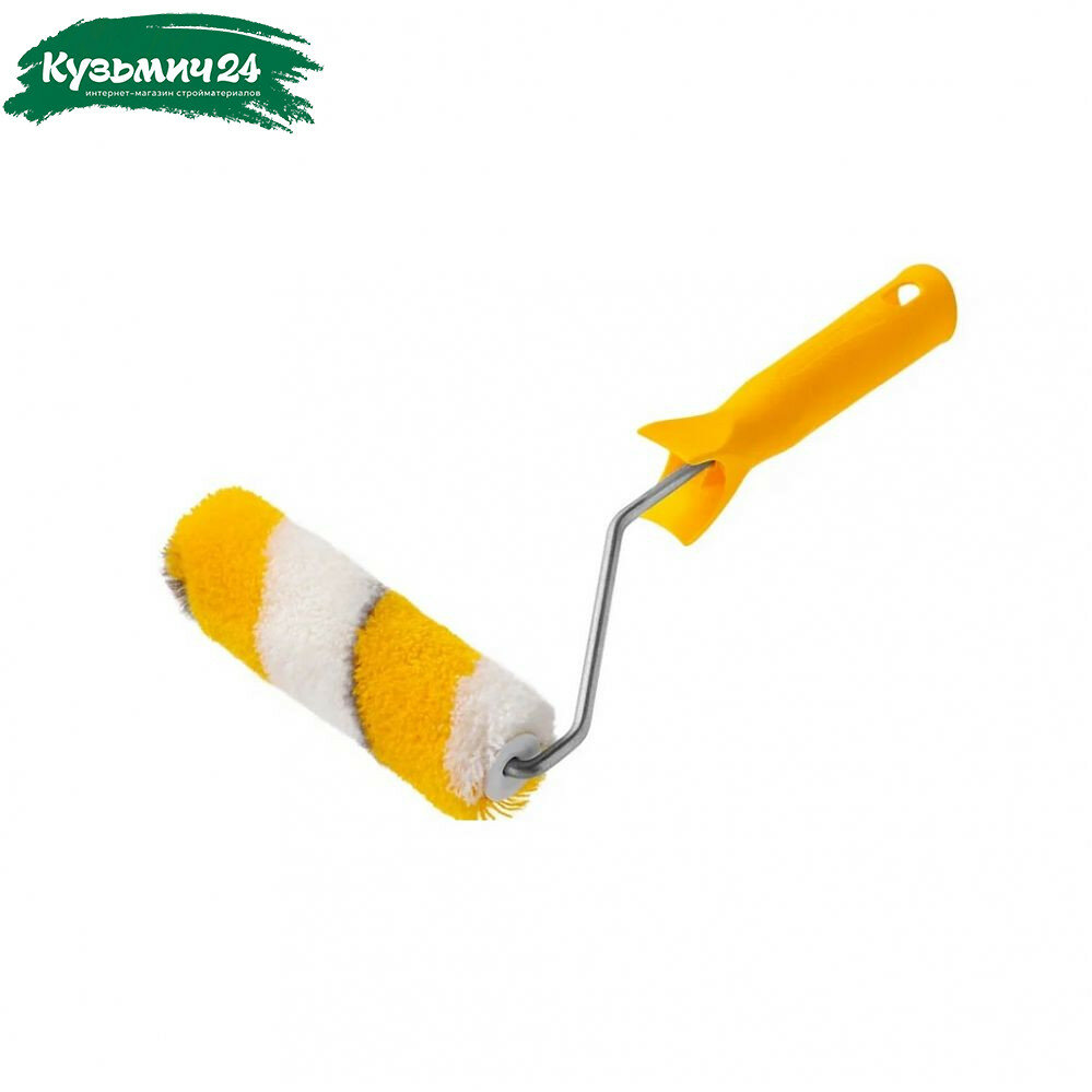 Миди-валик в сборе Акор Для работ с эмалями, ролик 160 мм, полиакрил, тигр, ворс 12 мм