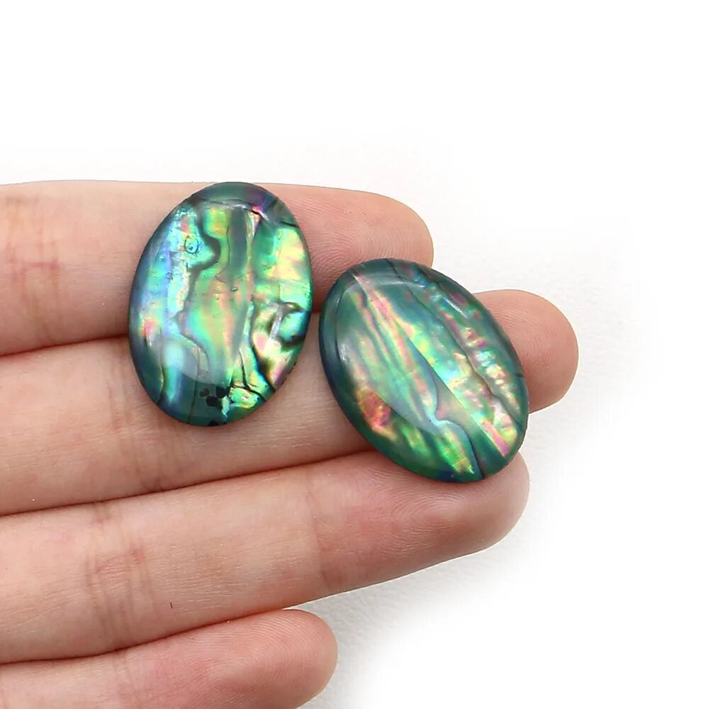 Овальные бусины из перламутра 18x25 мм, 2 шт.