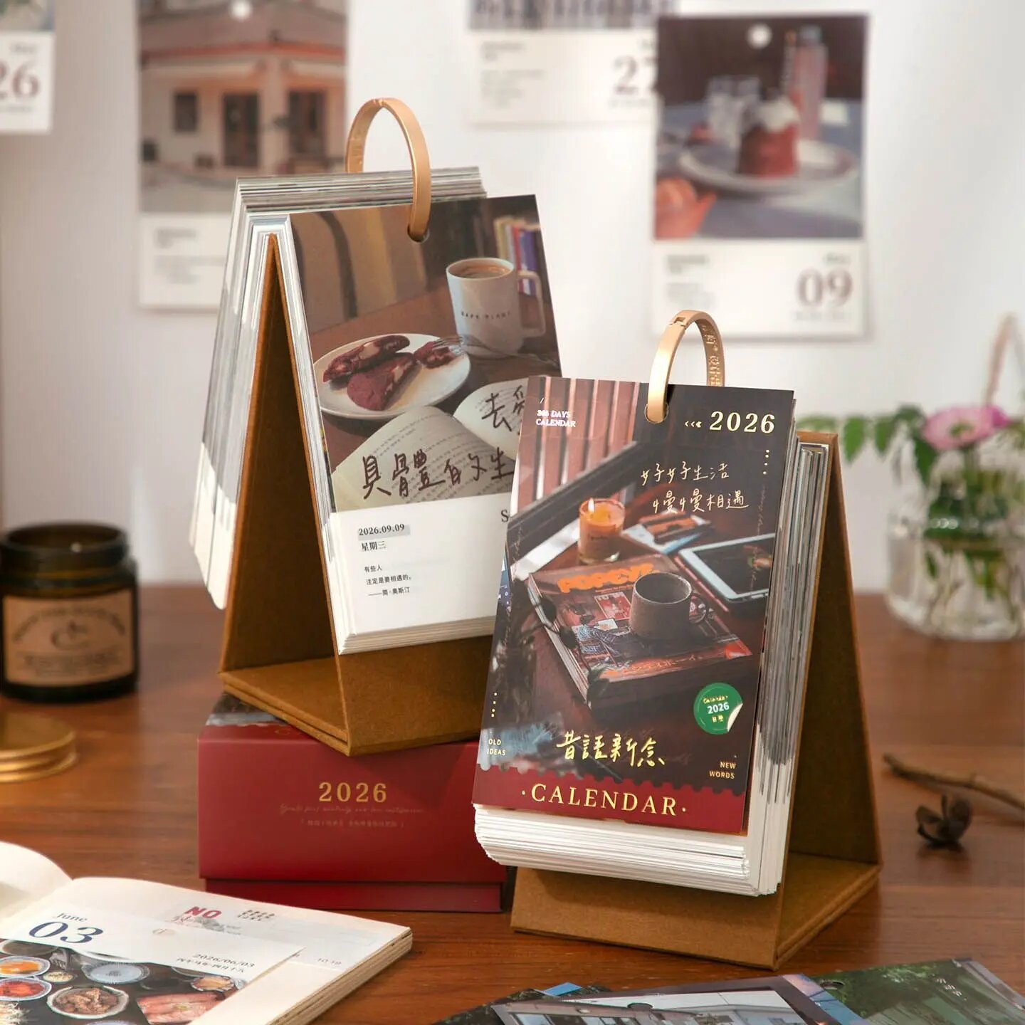 Календарь на 2026 год, новый настольный календарь «Свет и тень», литературный ретро-креативный блокнот с украшениями для рабочего стола