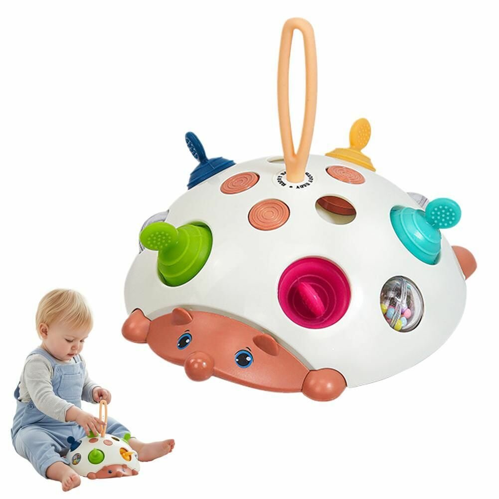 Игрушка для малышей ёжик с мыльными пузырями и вращающимися элементами, развивающая игрушка Монтессори для развития мелкой моторики и тактильных ощущений