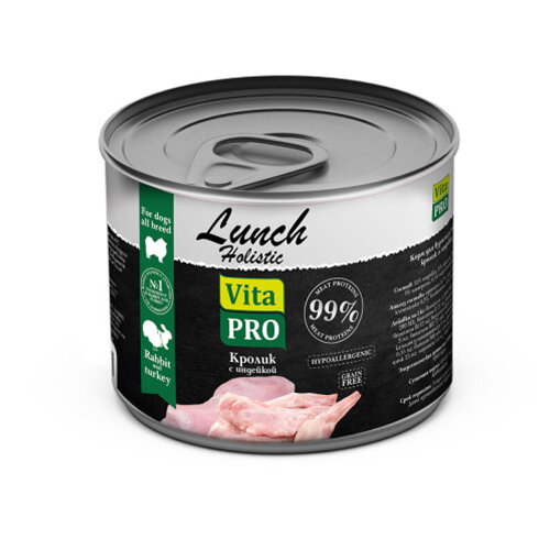 С индейкой влажный корм консервы вита про для собак кролик (цена за упаковку) 240г х 12шт