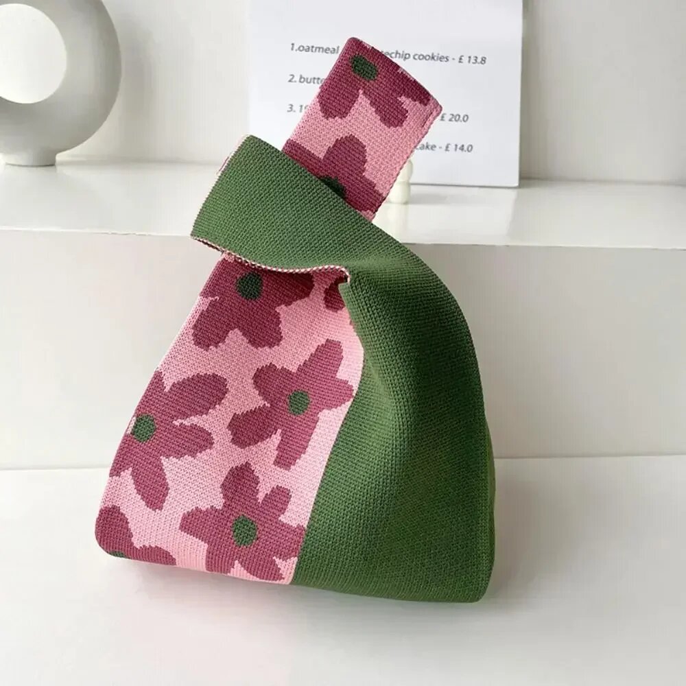 Кошачья вязаная сумка, модная вязаная сумка, ручной работы, сумки для покупок с большим узелом, девочки