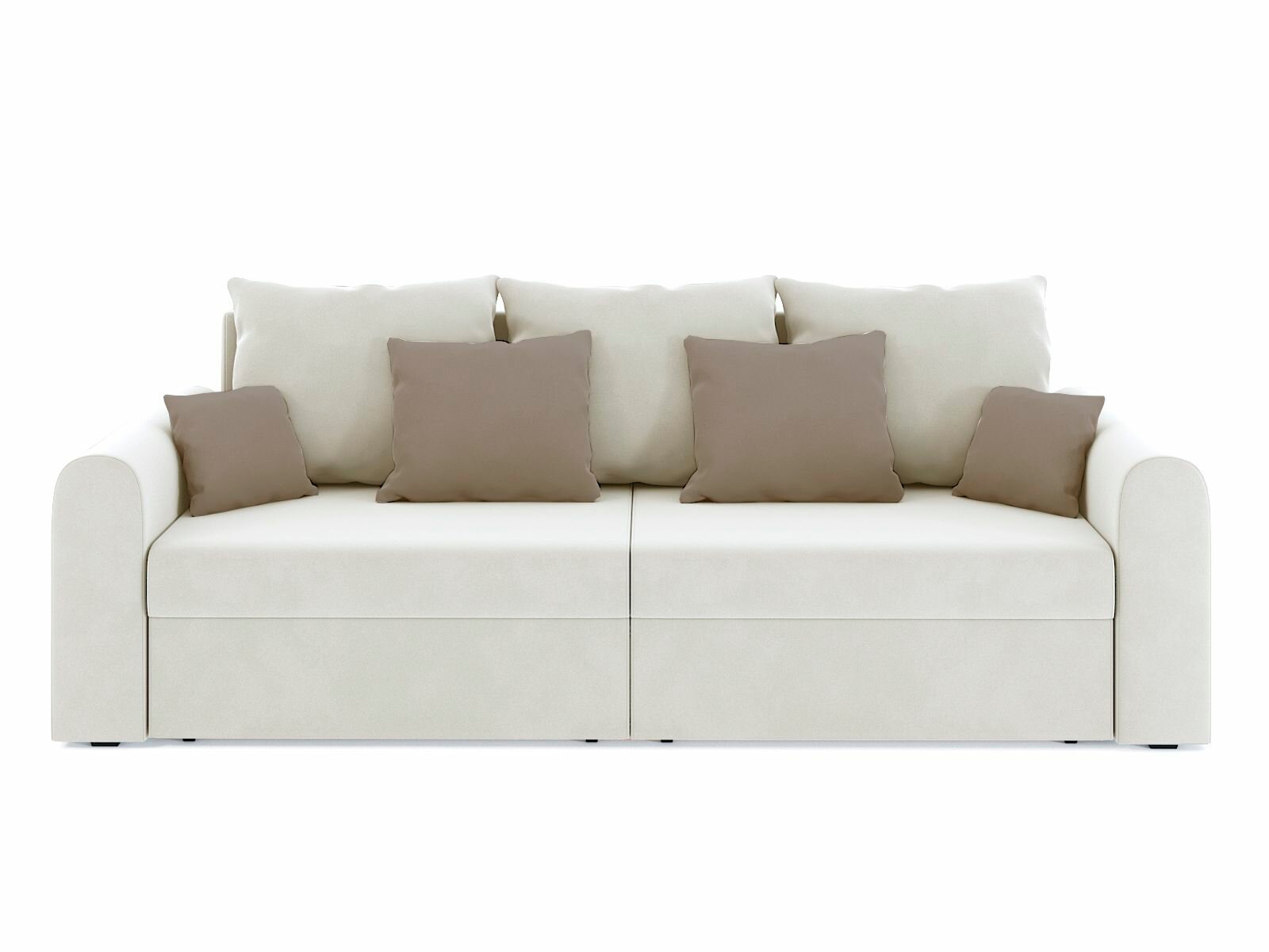 Диван - кровать Мэдисон, еврокнижка-трансформер, 240*90*108, велюр Зара Крим 02/Велюр Зара Лайт Браун 05