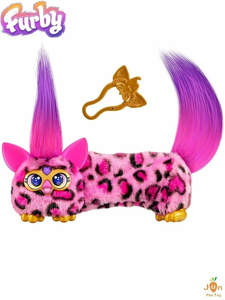 Ферби интерактивная игрушка Hasbro DJ Furblets Kitt-Ee-Luv G1785 / детские игрушки с розовым леопардовым принтом можно растягивать и петь, они подойдут в качестве подарок на день рождения