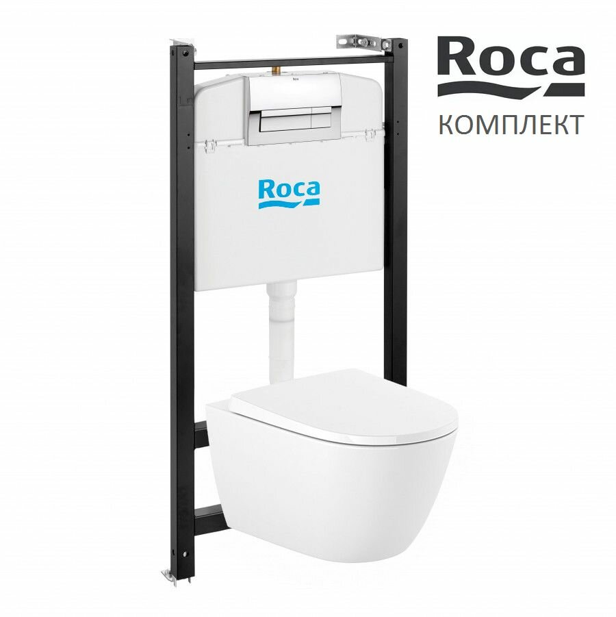 Инсталляция с унитазом комплект Roca Ona Rimless ZRU9310392