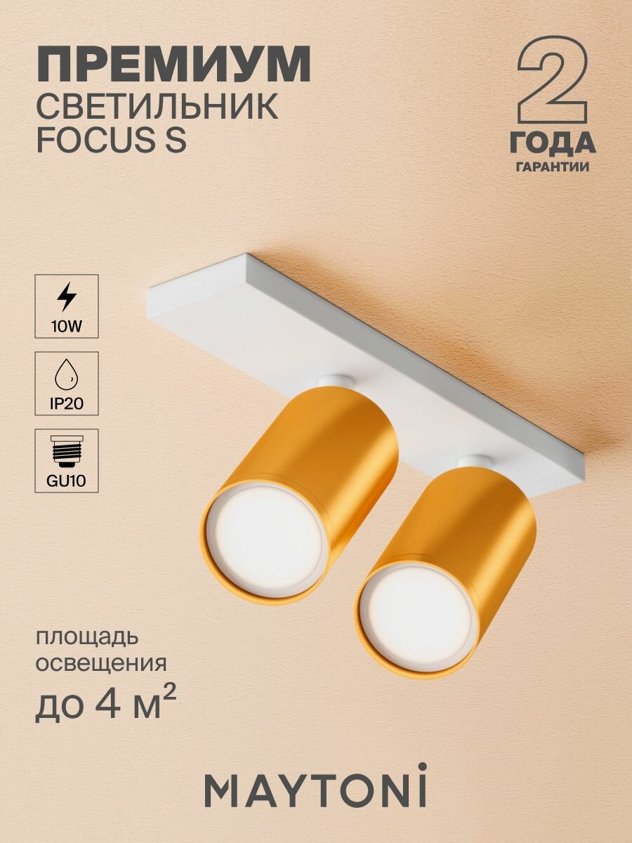 Светильник потолочный накладной Maytoni Technical FOCUS S C051CL-U-2WMG