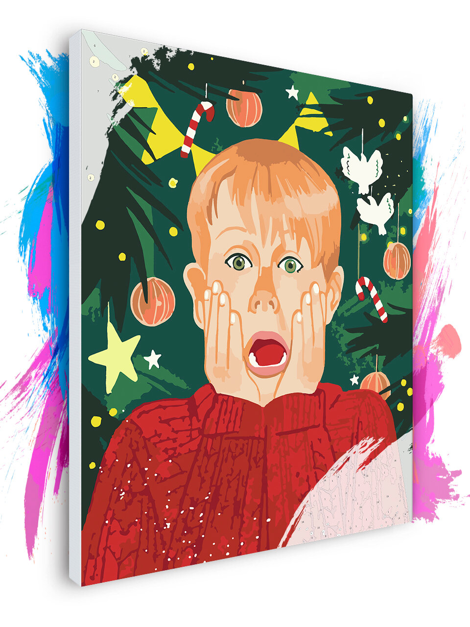 Картина по номерам на холсте Home Alone - New Year version, 70 х 90 см