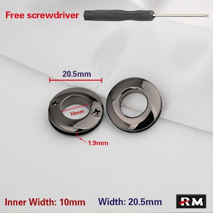 Люверсы с винтом 20,5 мм, чёрные, 2 шт, металлическая застёжка для сумок, одежды, обуви и головных уборов, декоративная фурнитура своими руками