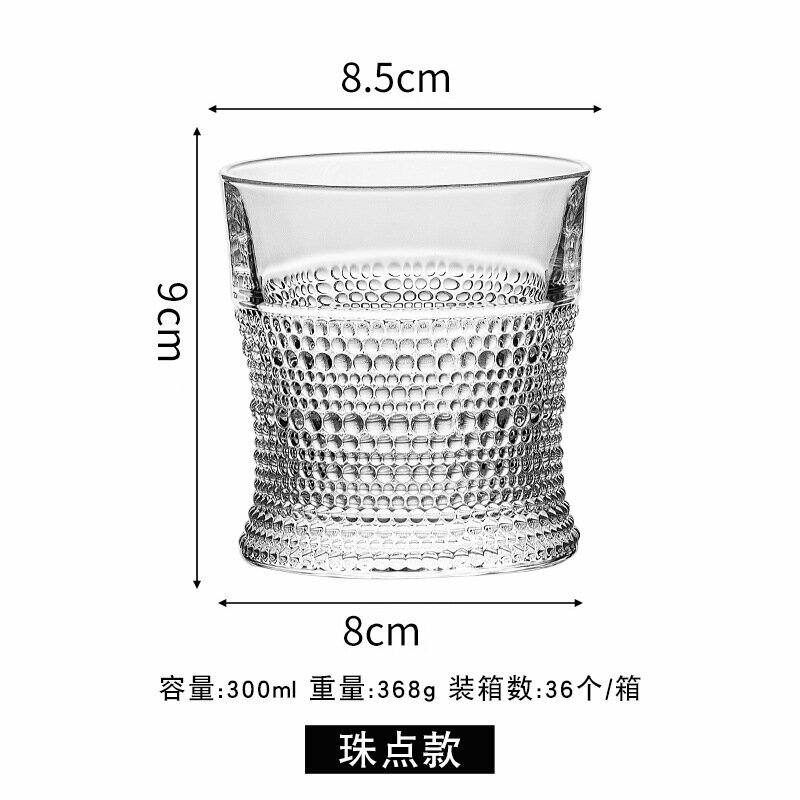 Подарочный набор бокалов для виски с рельефным рисунком - классические бокалы для крепких напитков для домашнего использования и пива.