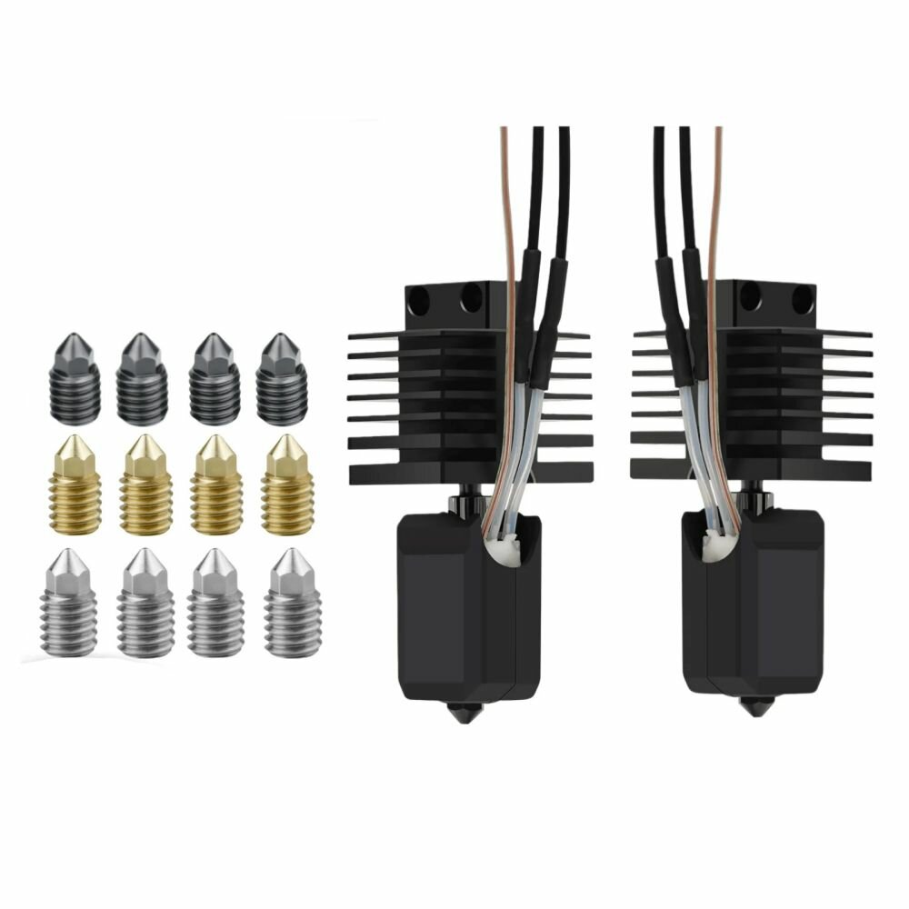 Модернизированный нагревательный элемент для 3D-принтеров QiDi X Plus 3 / X Max 3 / X Smart 3 / Q1 Pro: сопло из закаленной стали, керамический нагревательный элемент.