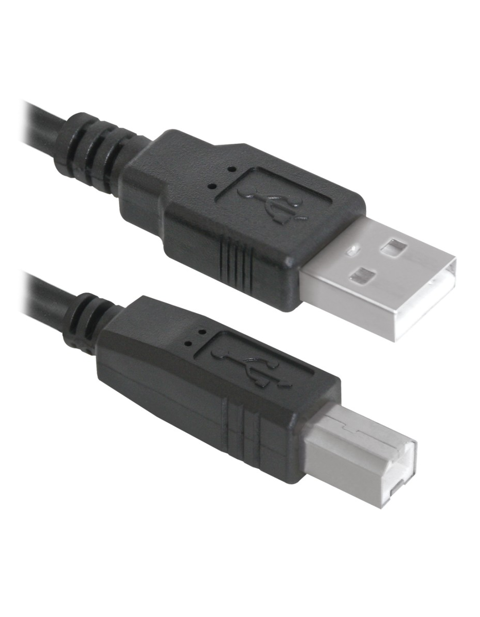 Кабель интерфейсный USB 2.0 Defender AM/BM 83763 1.8 м, пакет, Hub->Device