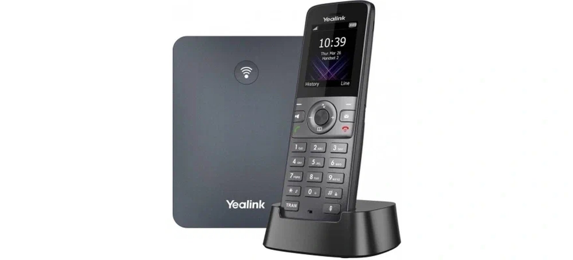 Телефон Yealink W74P, IP, черный, 1000 номеров, SIP, DECT, Bluetooth, LCD-дисплей