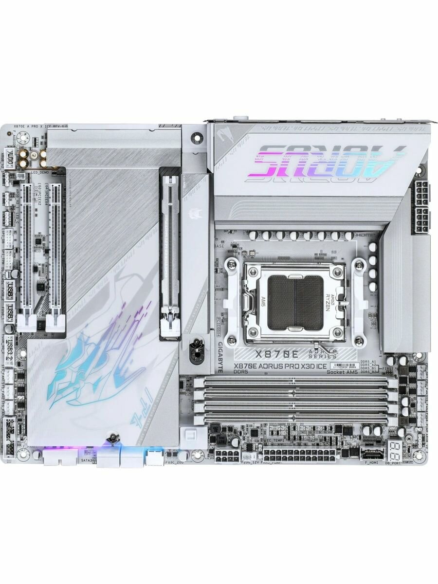 Материнская плата Gigabyte X870E AORUS PRO X3D ICE Socket AM5 AMD X870E 4xDDR5 ATX AC 97 8ch(7.1) 5Gigabit RAID+HDMI