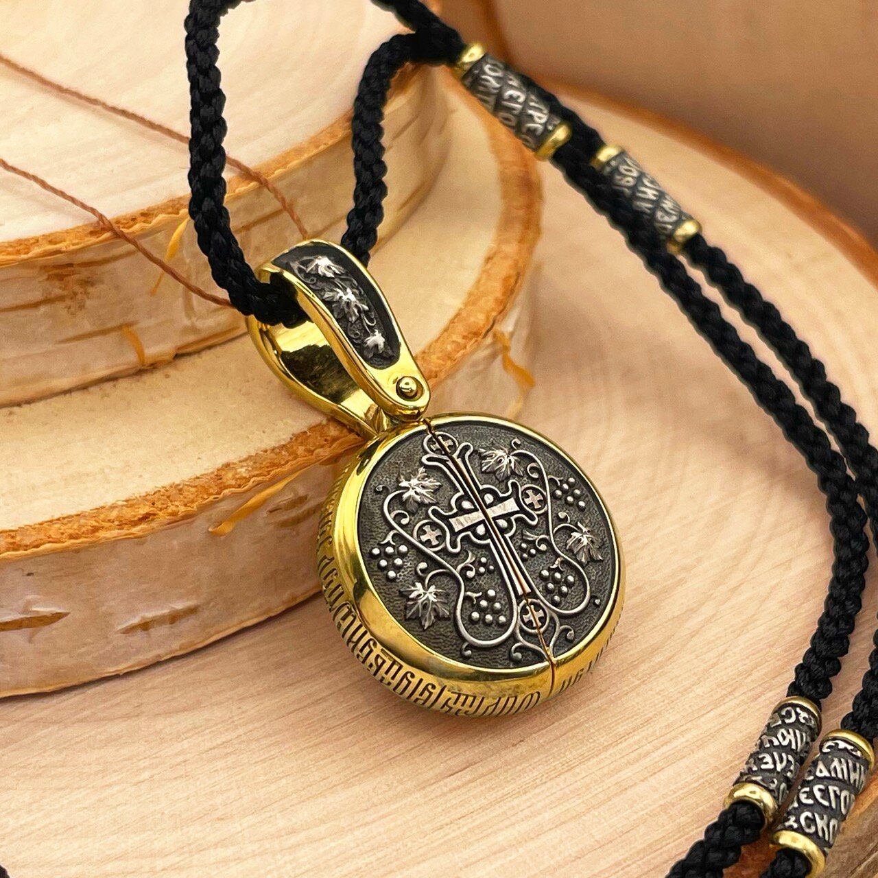 Комплект украшений, серебро, 925 проба, чернение, оксидирование, золочение