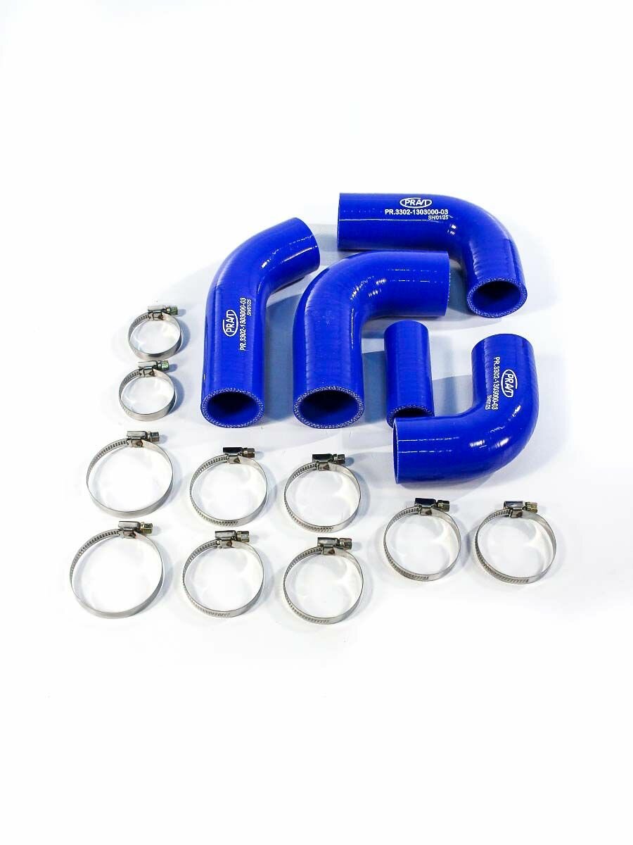 Патрубок радиатора ГАЗель дв. 405 Евро-З силикон (к-т 5 шт)