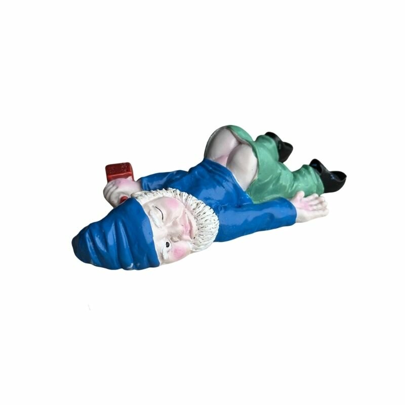 (1 шт.) Фигурка Пьяный гном , мини, синяя
