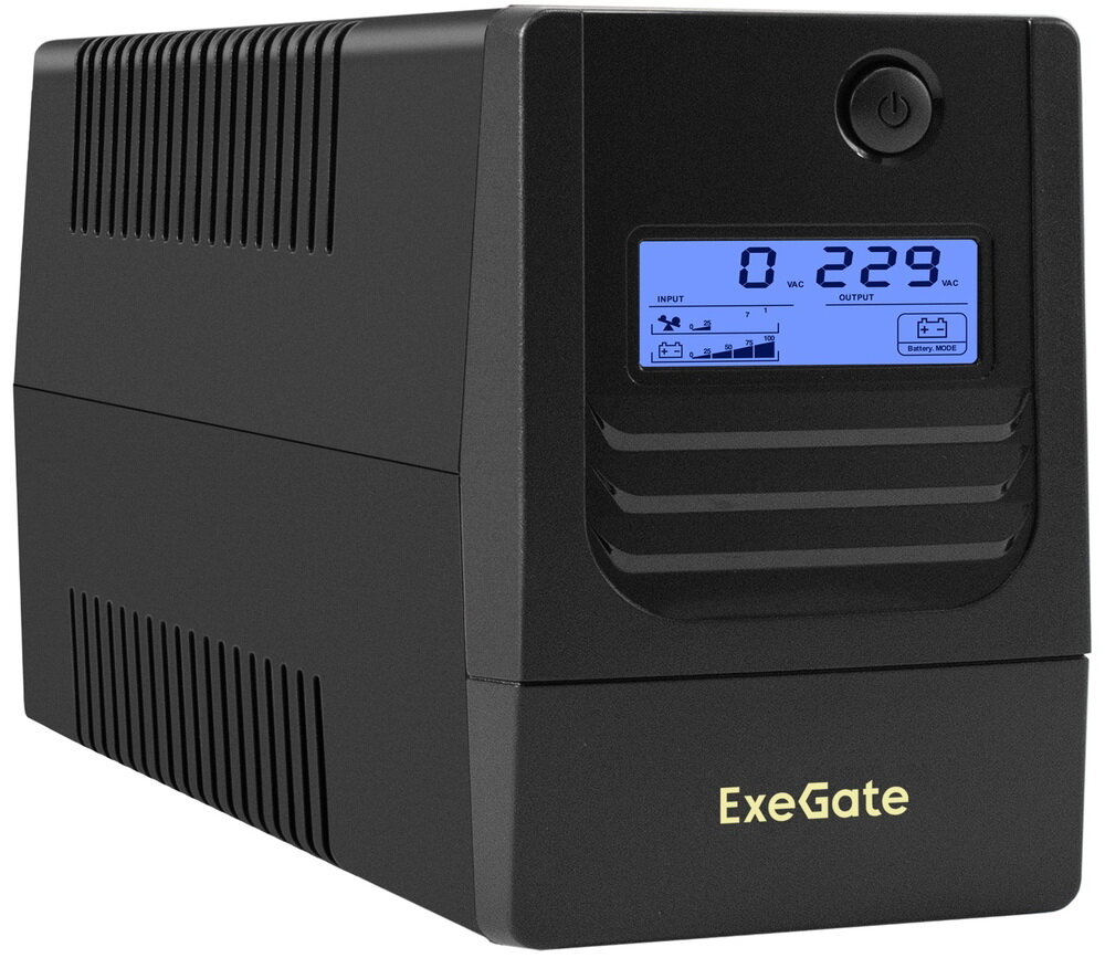 Источник бесперебойного питания ExeGate Smart LB-1000. LCD. AVR.2SH