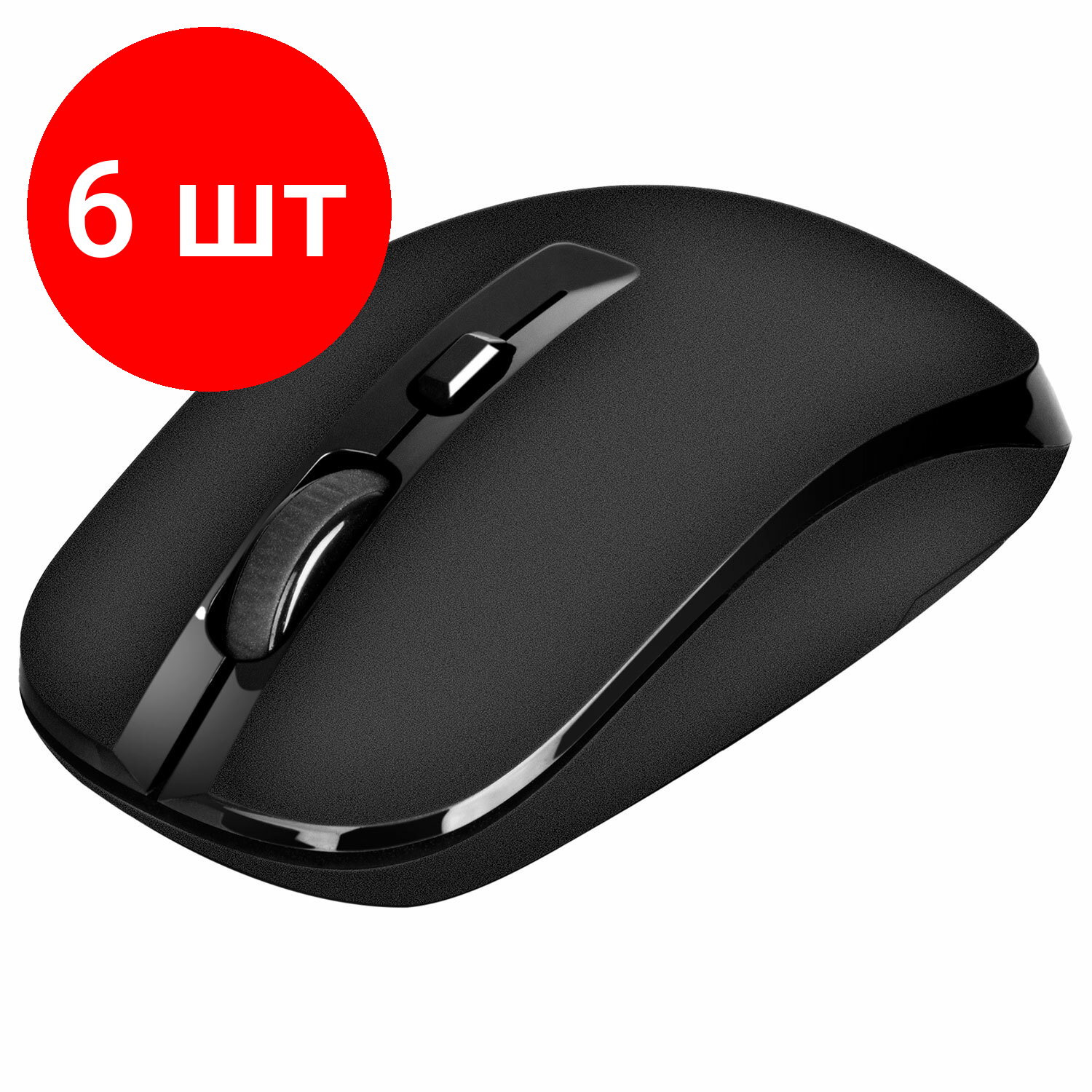 Комплект 6 шт, Мышь беспроводная SVEN RX-260W, 3 кнопки + 1 колесо-кнопка, оптическая, черная, SV-018, SV-018160
