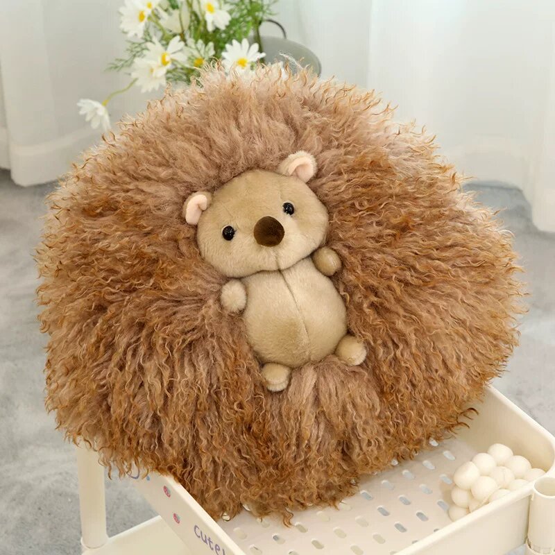 Оригинальная плюшевая игрушка-ежик AURORA с длинным мехом, подушка для сна, милая кукла-шар, детская мягкая игрушка,