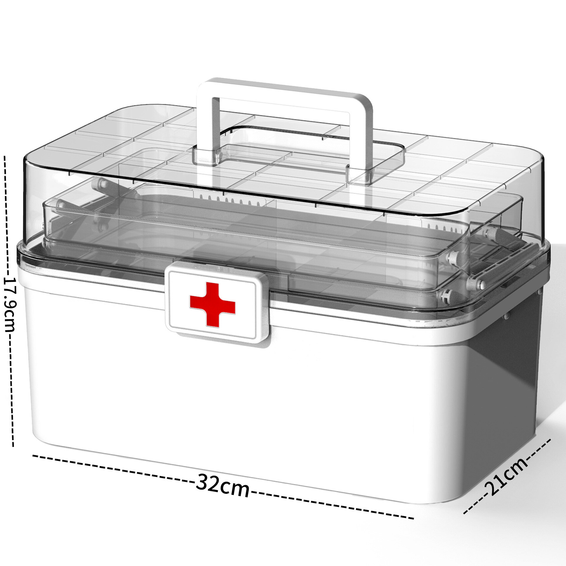 Коробка для лекарств портативная коробка для хранения лекарств большой емкости 32*21*17.9 см белого цвета