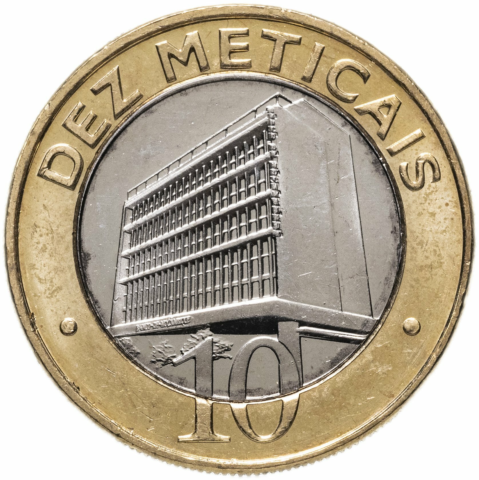 Мозамбик 10 метикалов 2006, Биметалл, в сохранности UNC