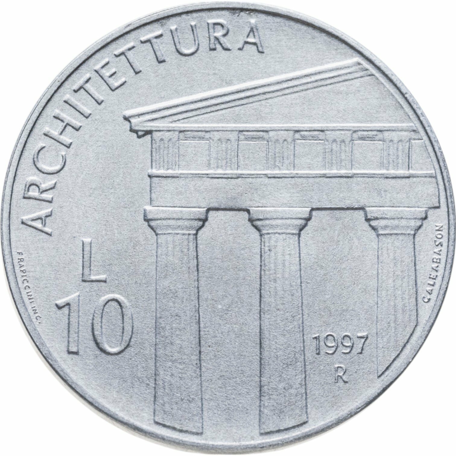Сан-Марино 10 лир lire 1997, Алюминий, в сохранности UNC