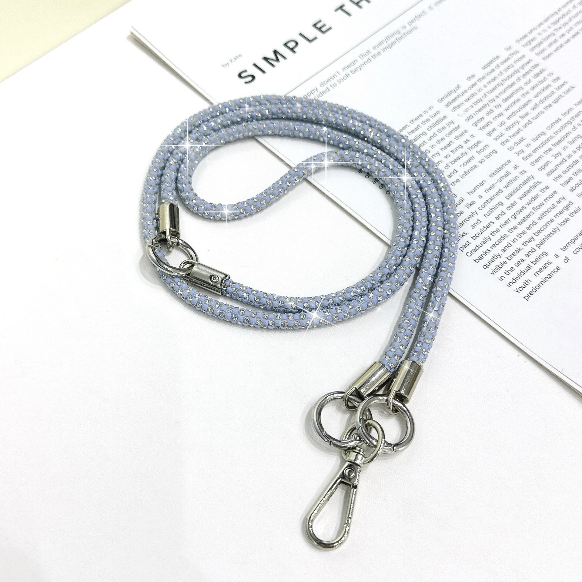 Высококачественная роскошная 0.7 полная алмазная 3-в-1 многофункциональная цепочка через плечо, конфетная многоформенная блестящая алмазная ланъярд богини