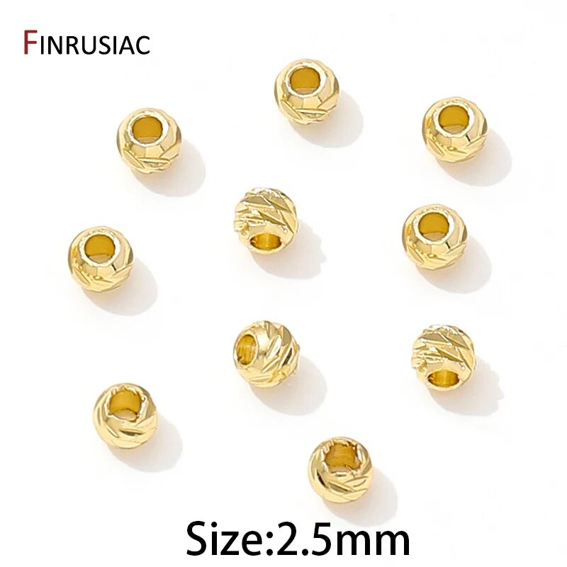 Золотые бусины FINRUSIAC 2.5 мм, 50 шт