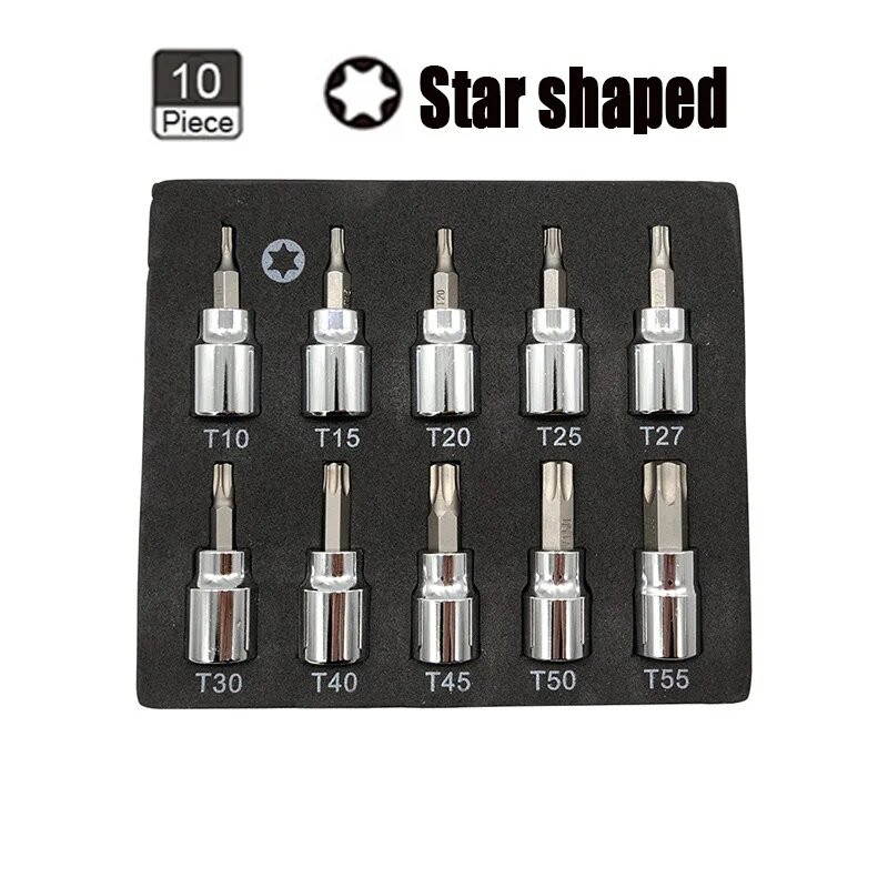 Набор бит Torx WISRETEC 10 шт, Star shaped set