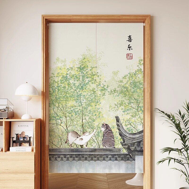 Новая китайская стильная дверная занавеска, перегородка, занавеска для чайной комнаты, занавеска для кабинета, домашняя кухня, спальня, подвесная занавеска, занавеска для ванной, блокирующая приватность