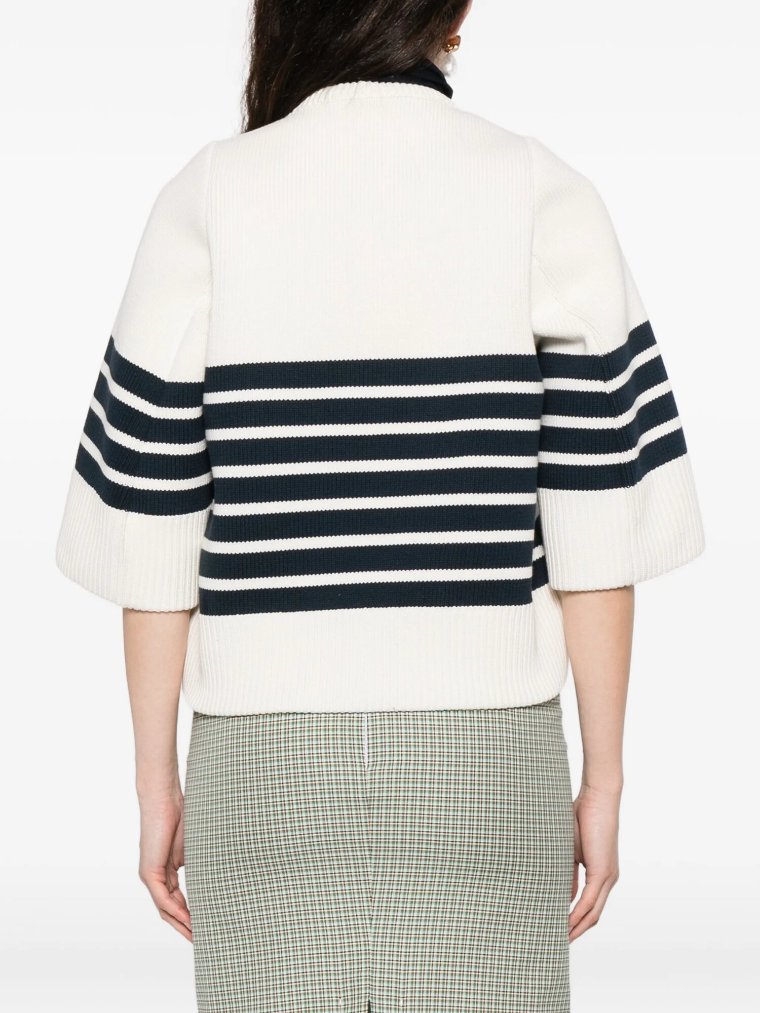 Свитер N° 21 Striped-pattern sweater, размер M, , белый — фото 1