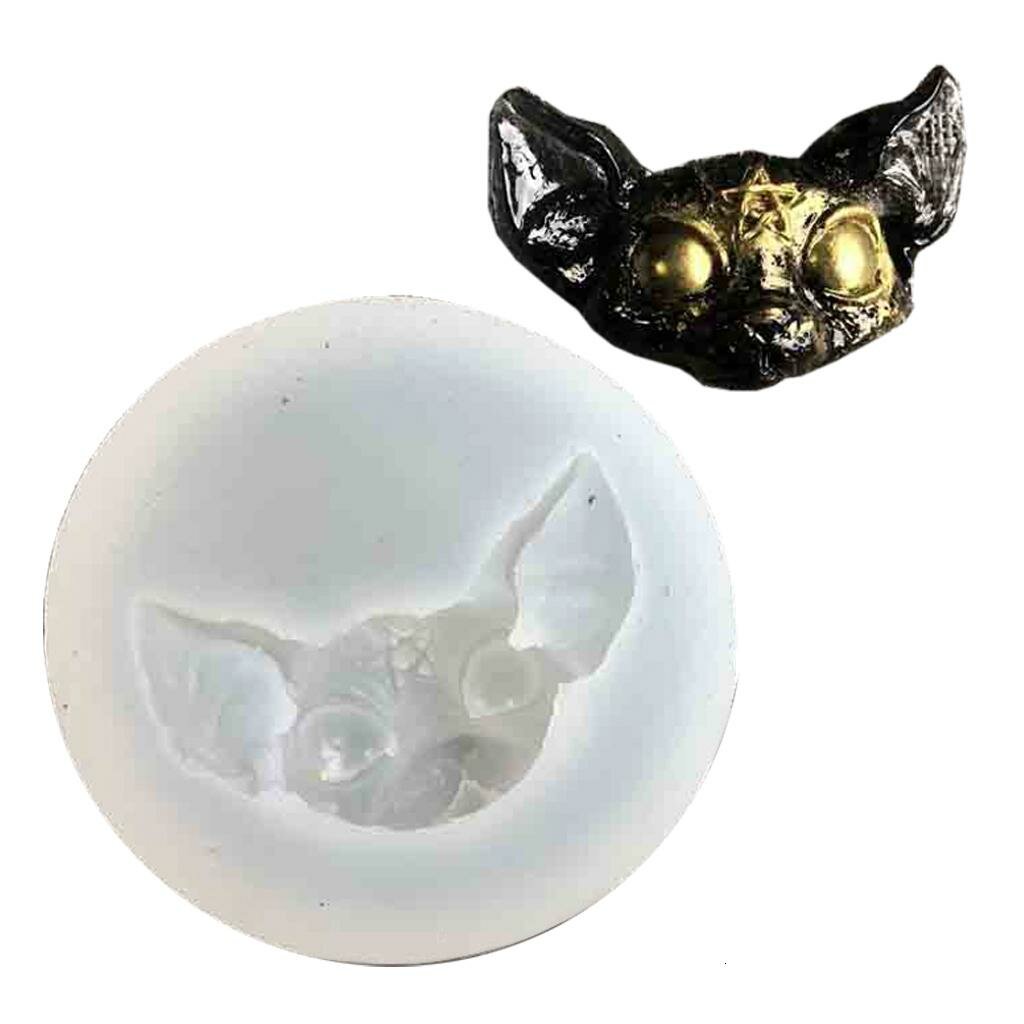 Форма для отливки кота с тремя глазами и рогами, 4