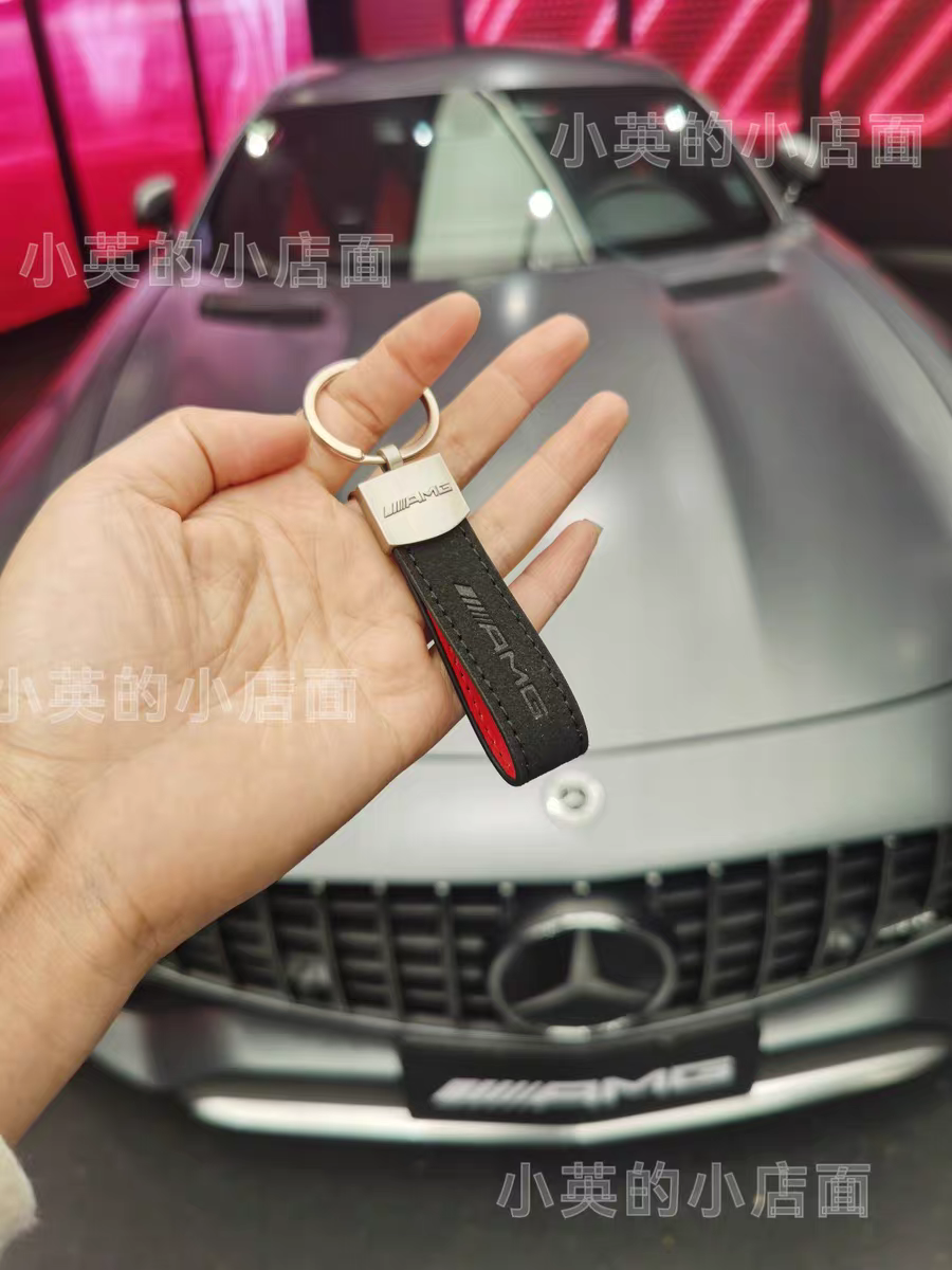 【Новинка】Легкий портативный брелок для ключей Mercedes-Benz AMG из замши и металла GLEGLC