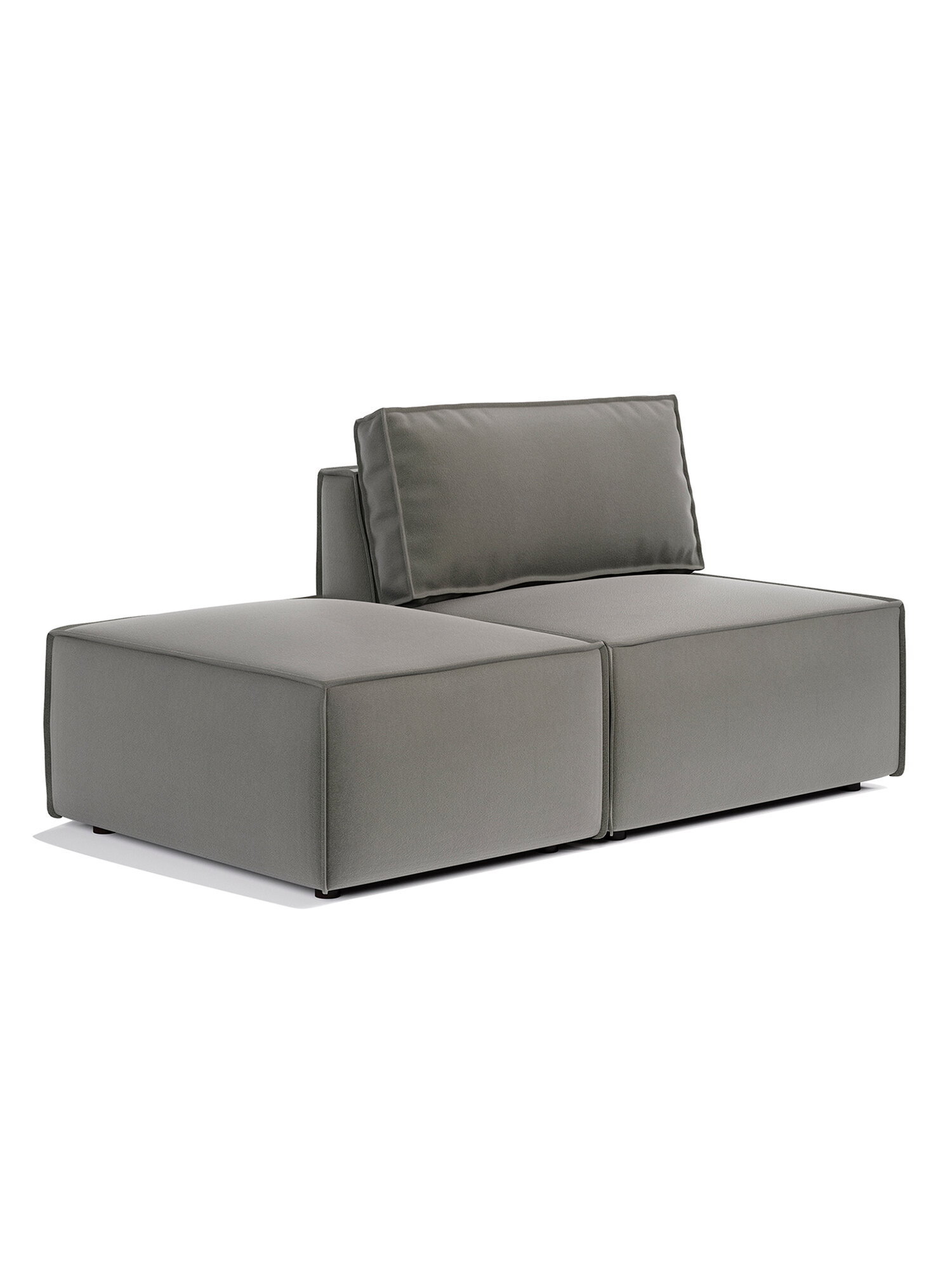 Диван модульный Шарм-Дизайн Шарм 25 170х95х70 см, левый велюр серый