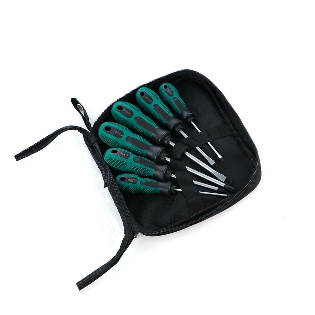 Магнитная отвертка с плоским и щелевым наконечником c0rr0s10n Из прочного сплава и удобными нескользящими захватами