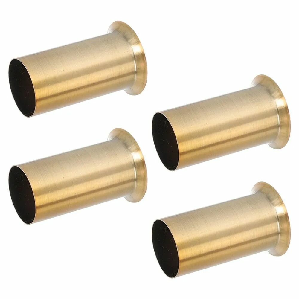 Комплект из 4 золотистых металлических насадок на патроны для ламп