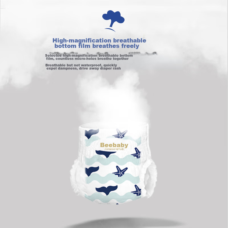 Bibababy Summer Light Year Pull-Up Diapers XXXL 26 Pieces (18kg And Above), Extra Large Diapers, Ultra-Thin, Ultra-Soft, Breathable, Not Stuffy