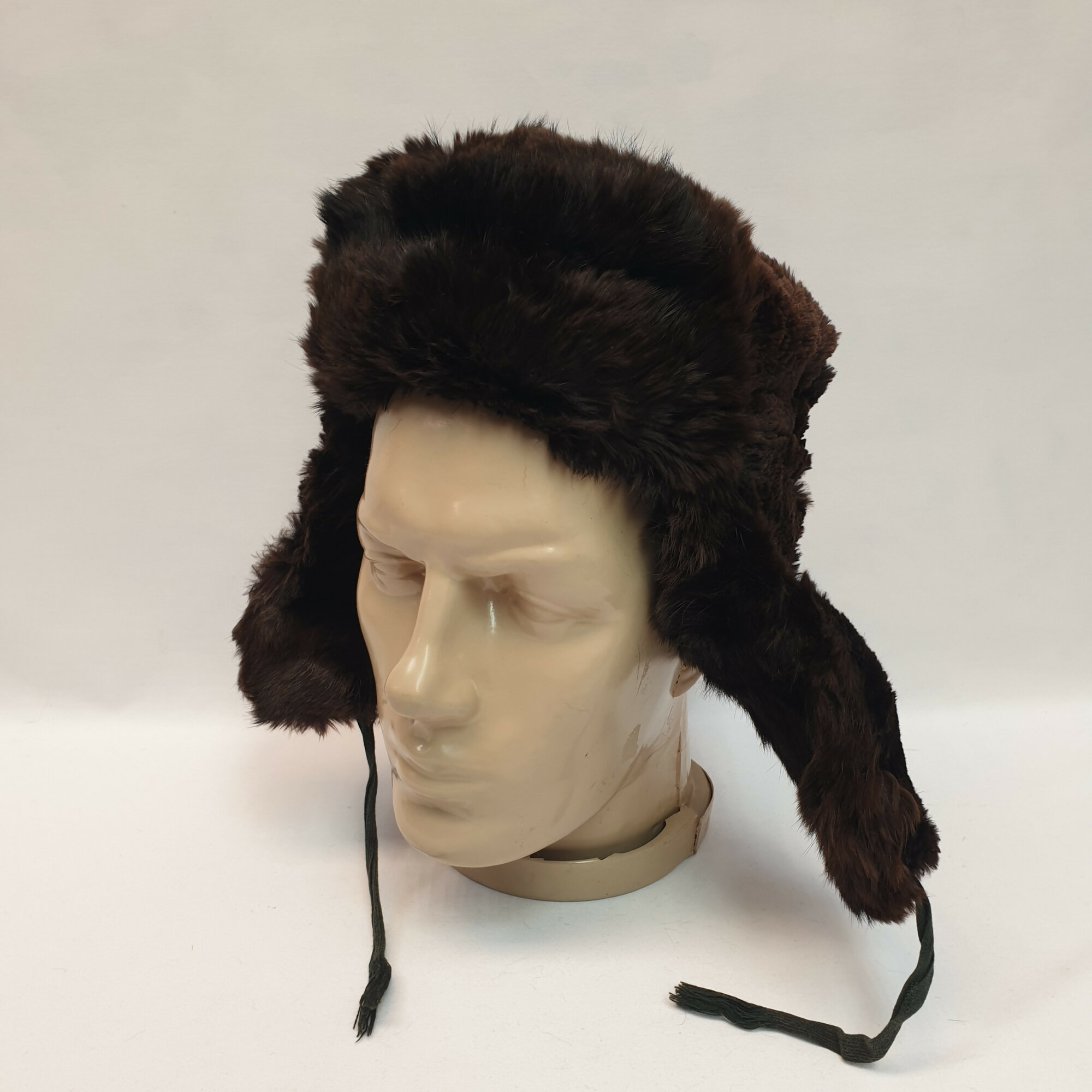 Шапка ушанка из натурального меха, обхват головы 65 см. Винтаж СССР