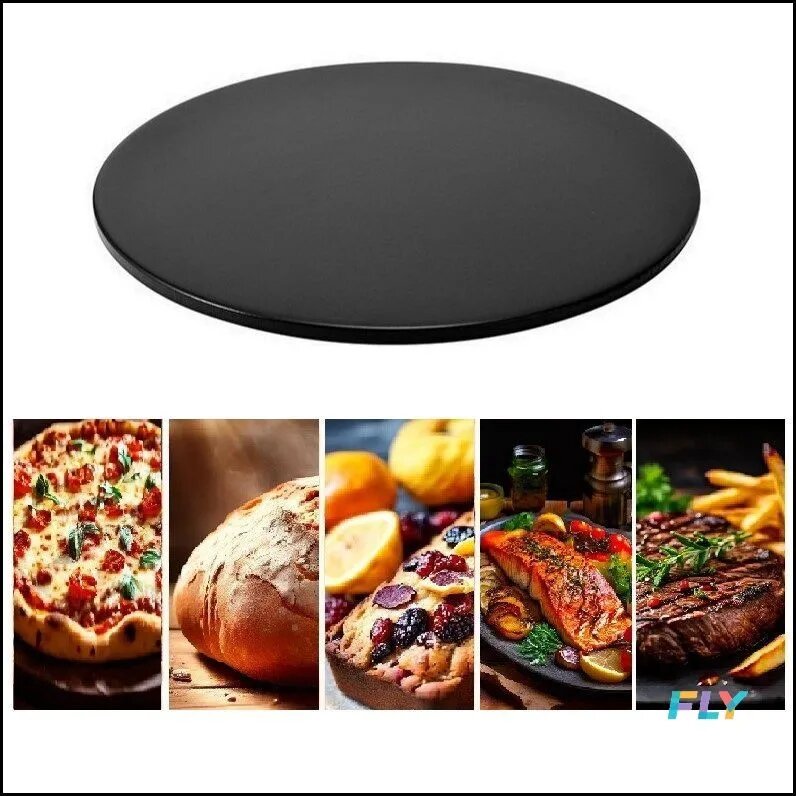 Пекарский камень для пиццы и хлеба, Круглая, 33 см, 1 шт