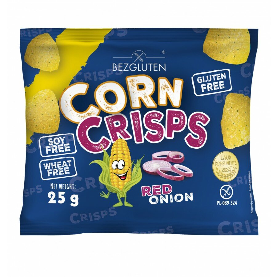 Кукурузные чипсы Bezgluten CornCorn Crisps с красным луком, 10шт x 25г