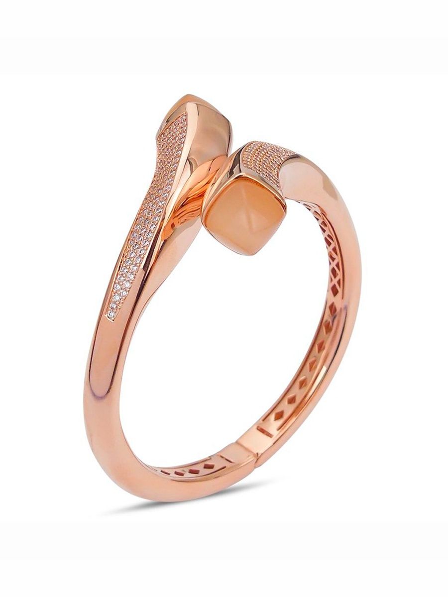 Незамкнутый браслет Boccadamo, фианит, Swarovski Zirconia, кристаллы Swarovski