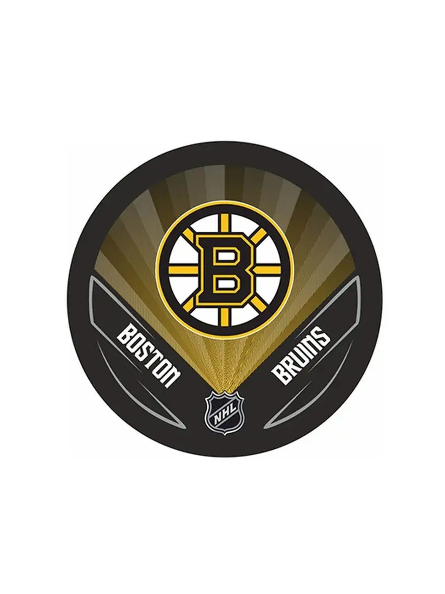 Шайба Sportfanat NHL 2022 Boston Bruins, резина, 76 мм, цвет черный