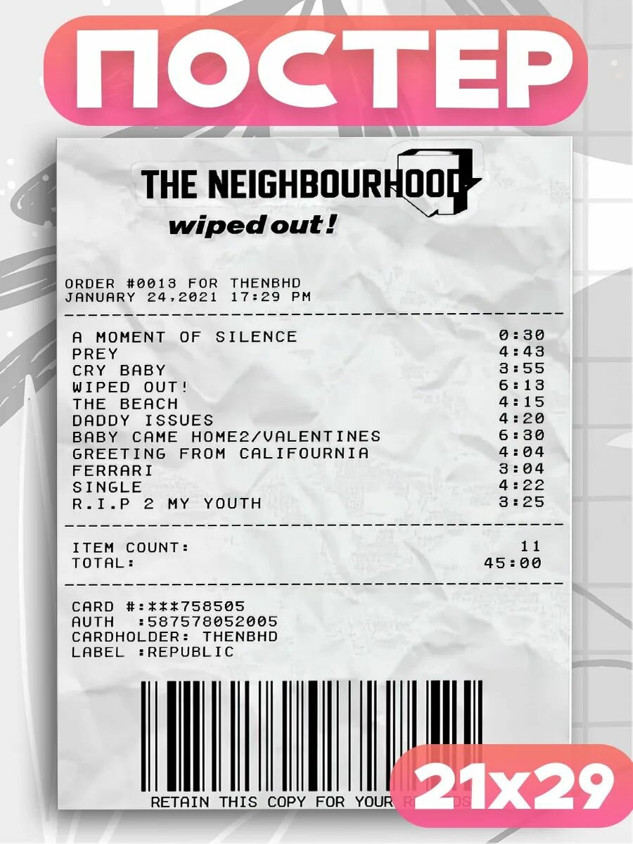 Постеры на стену The Neighbourhood, плакат 1шт, А4 размер.