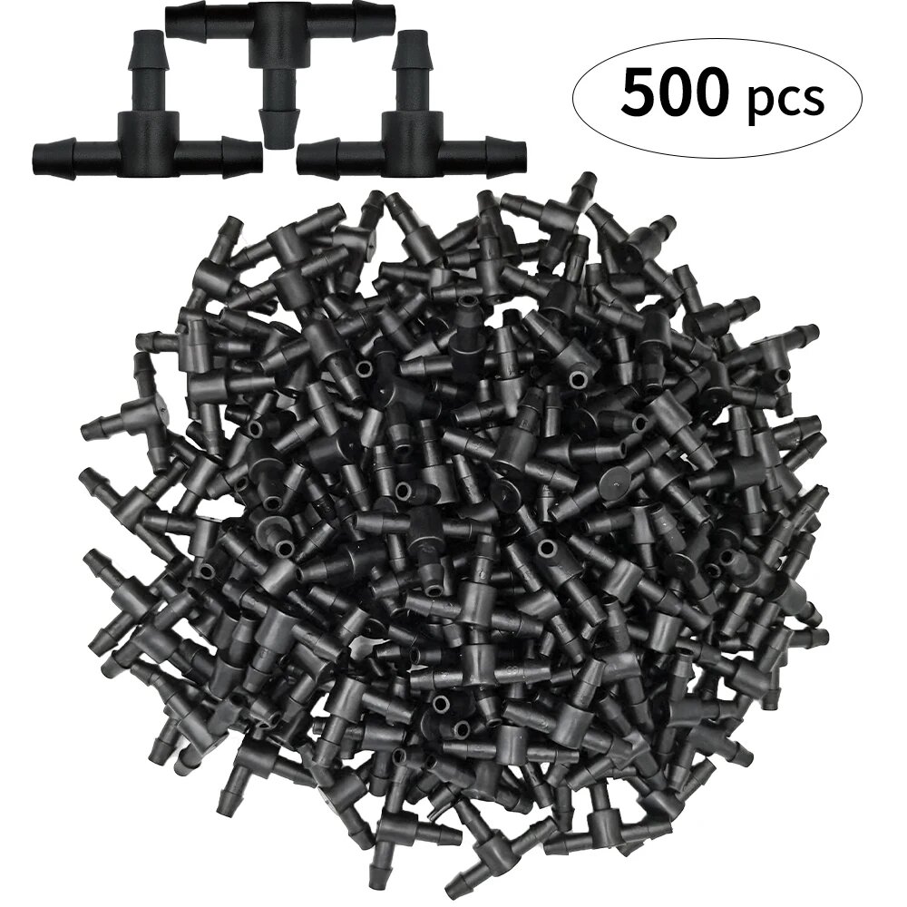 Система микроорошения для сада DIY PVC 4/7 мм 5-50 м Черный, 500Pcs-B