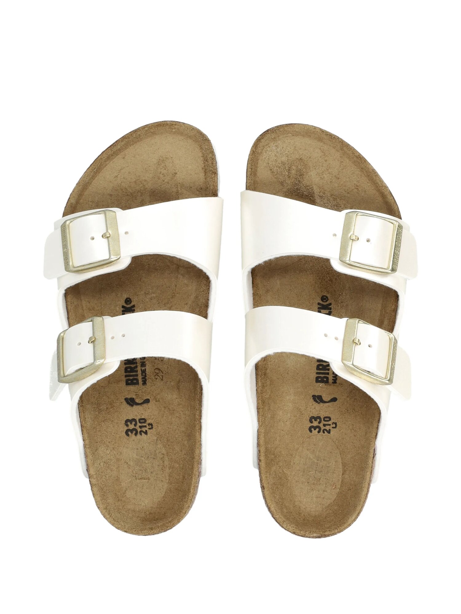 Сандалии Birkenstock Arizona, размер 27 EU, бежевый/белый — фото 1