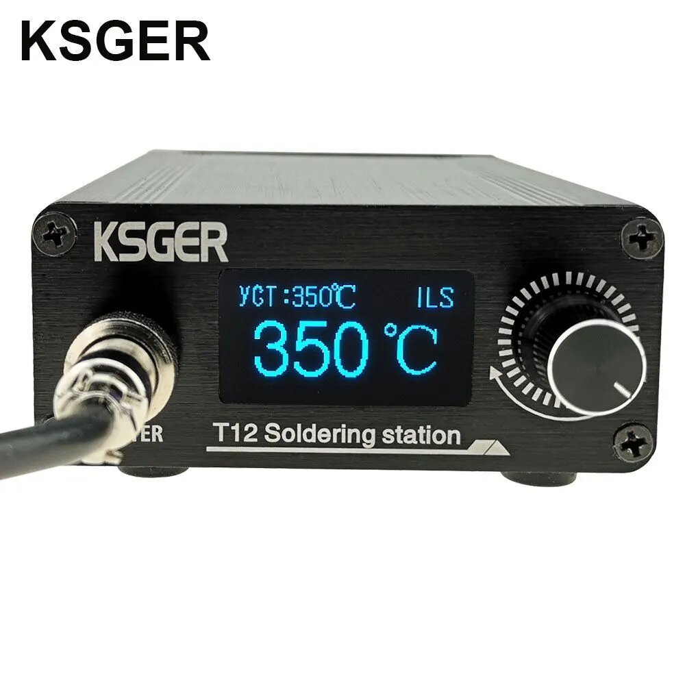 KSGER T12 V3.1S Паяльник OLED STM32 Сварочный инструмент Автоматическая спячка головки паяльника 70W 1.3 дюймовый экран AC100 - 260V