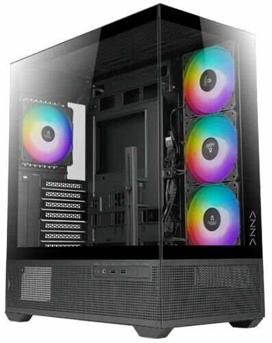 Компьютерный корпус AZZA TIARA (CSAZ-501BTIARA) черный - Midi Tower, ATX, USB 3.2 Gen 1 Type-A, USB 3.2 Gen 2 Type-C