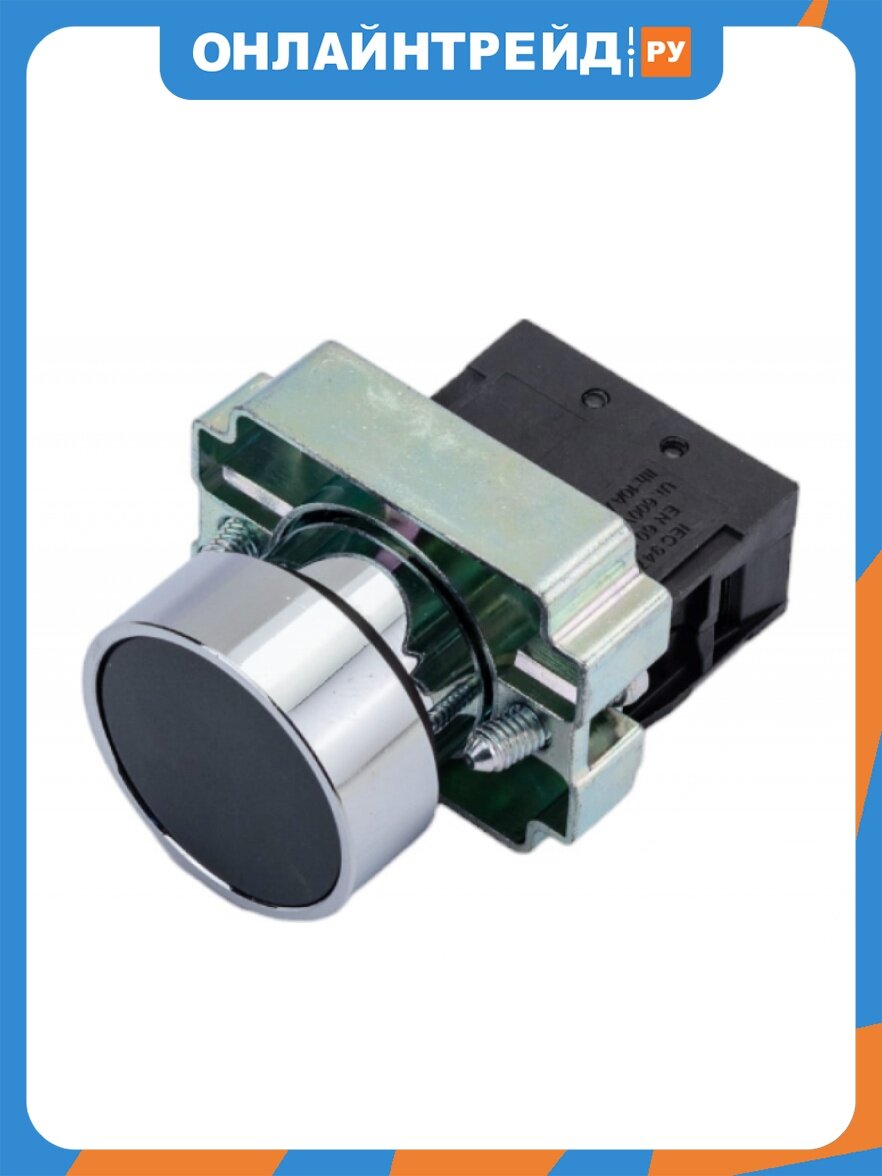 Кнопка Iek LAY5-BA21 без подсветки черн. 1з, BBT60-BA-K02