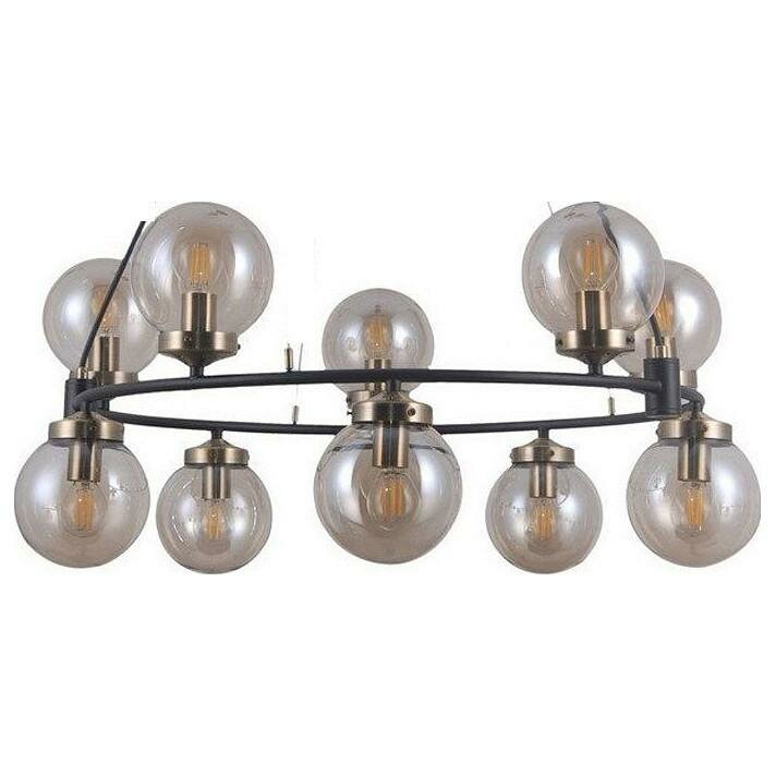 Люстра Omnilux Sorrento OML-94003-10 цвет плафона подвески Светло-серый, цвет арматуры Черный